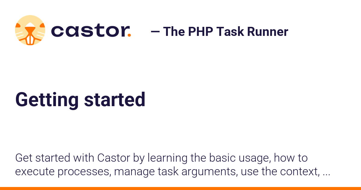 Getting started - Castor task runner