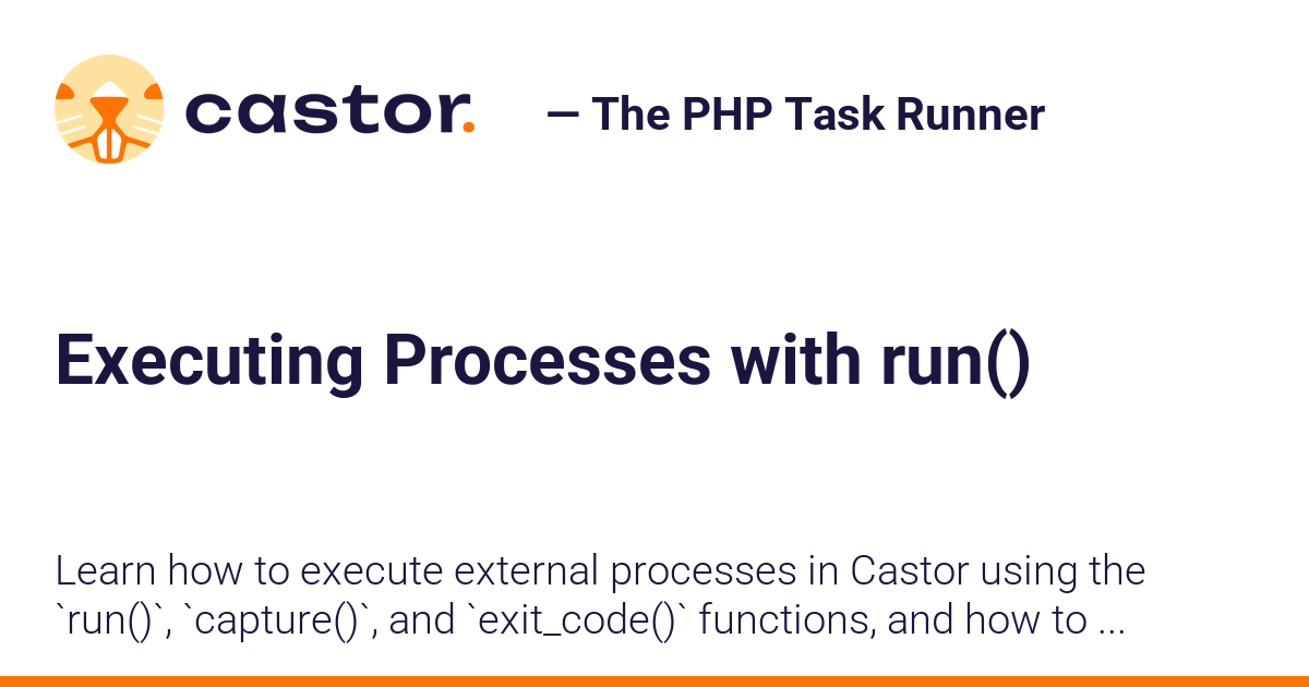 Executing Processes with run() - Castor task runner