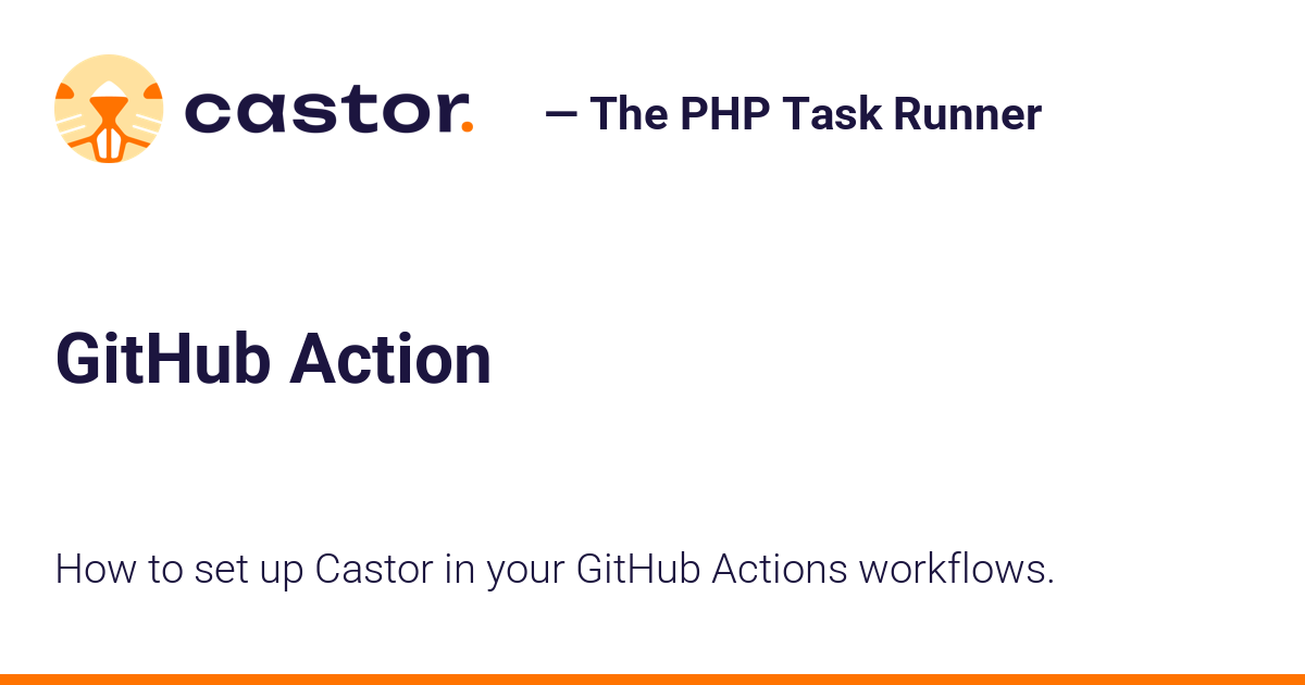 GitHub Action - Castor task runner